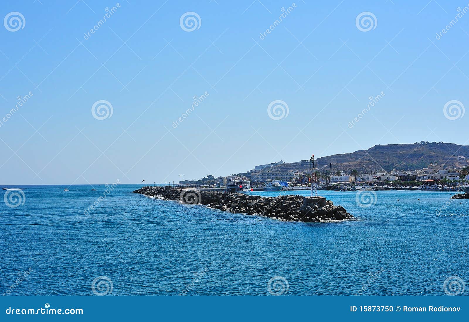 Beautiful Harbor of a Greek Town Stock Photo - Image of island ...
