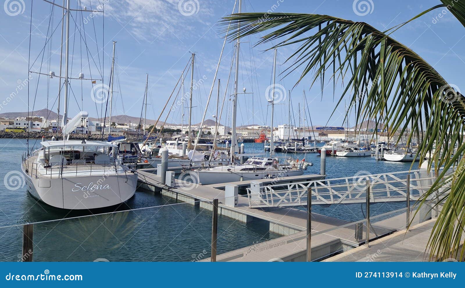 Beautiful Harbour Scene Gran Canaria Stock Photo - Image of watercraft ...