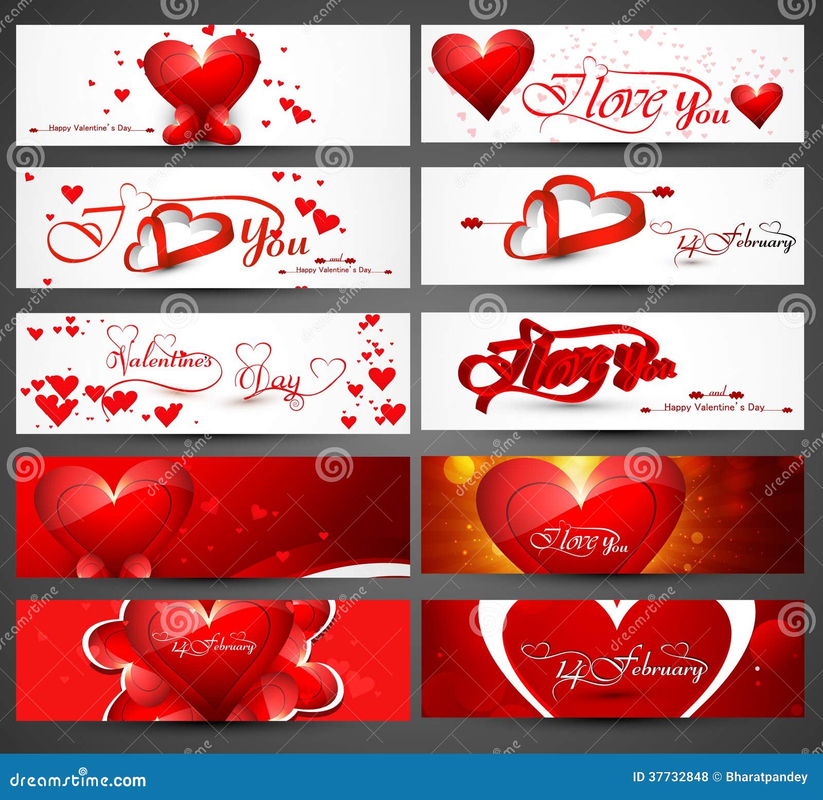 Beautiful Header Colorful for Valentine S Day Banners Design Stock ...