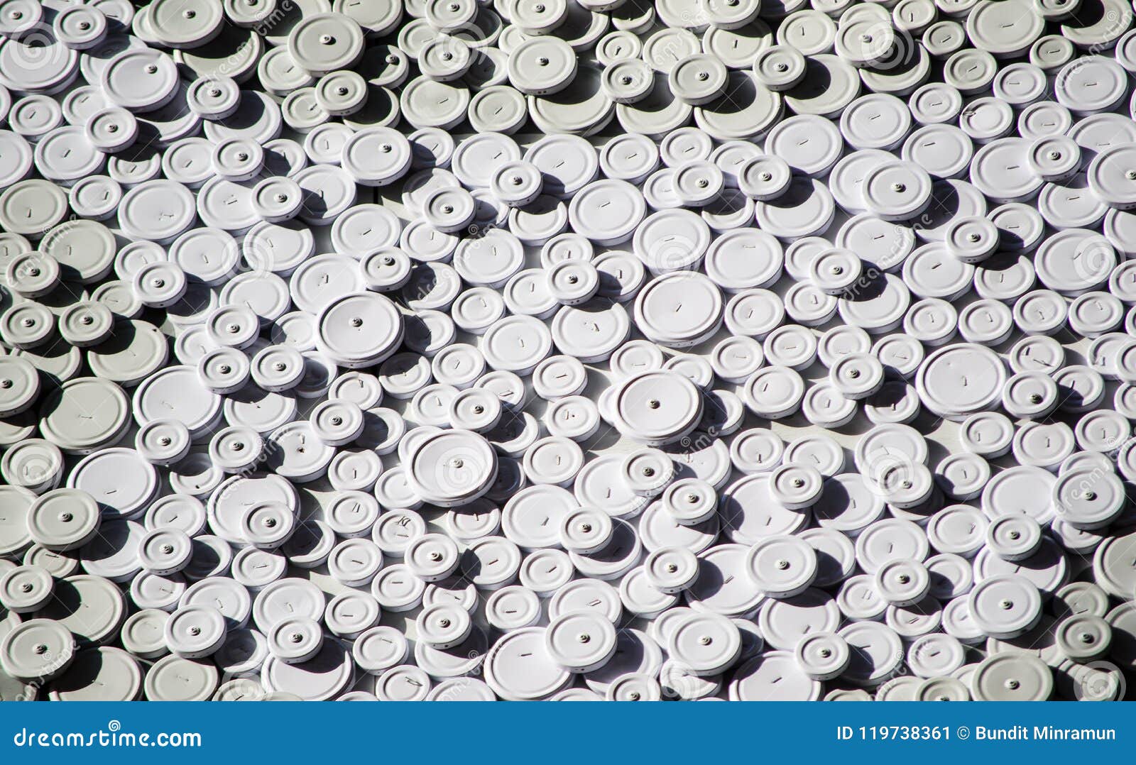 A Heap of White Plastic Circle Set Up into Abstract Pattern for ...