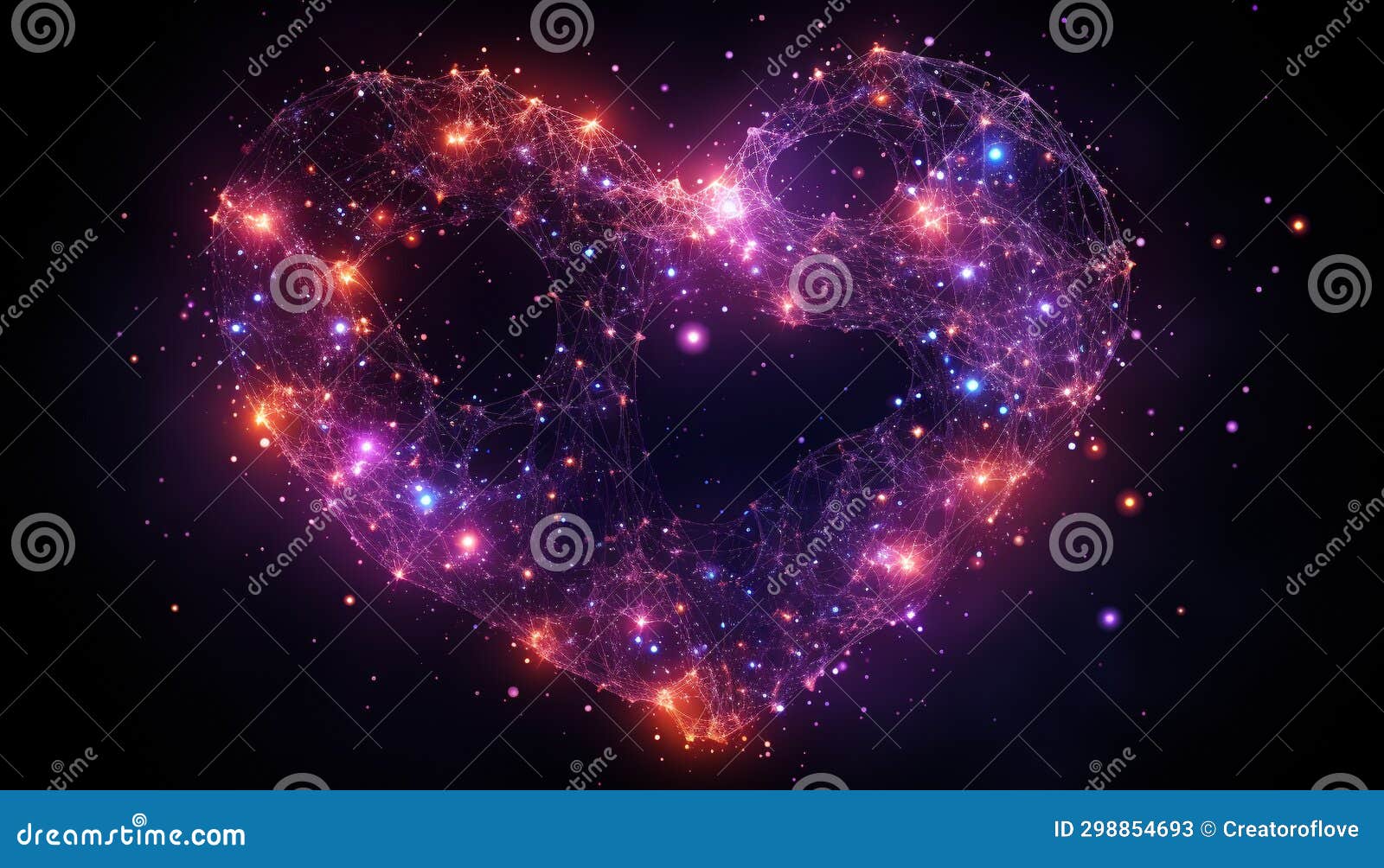 Beautiful Heart Constellation Design on Starry Sky Stock Illustration ...