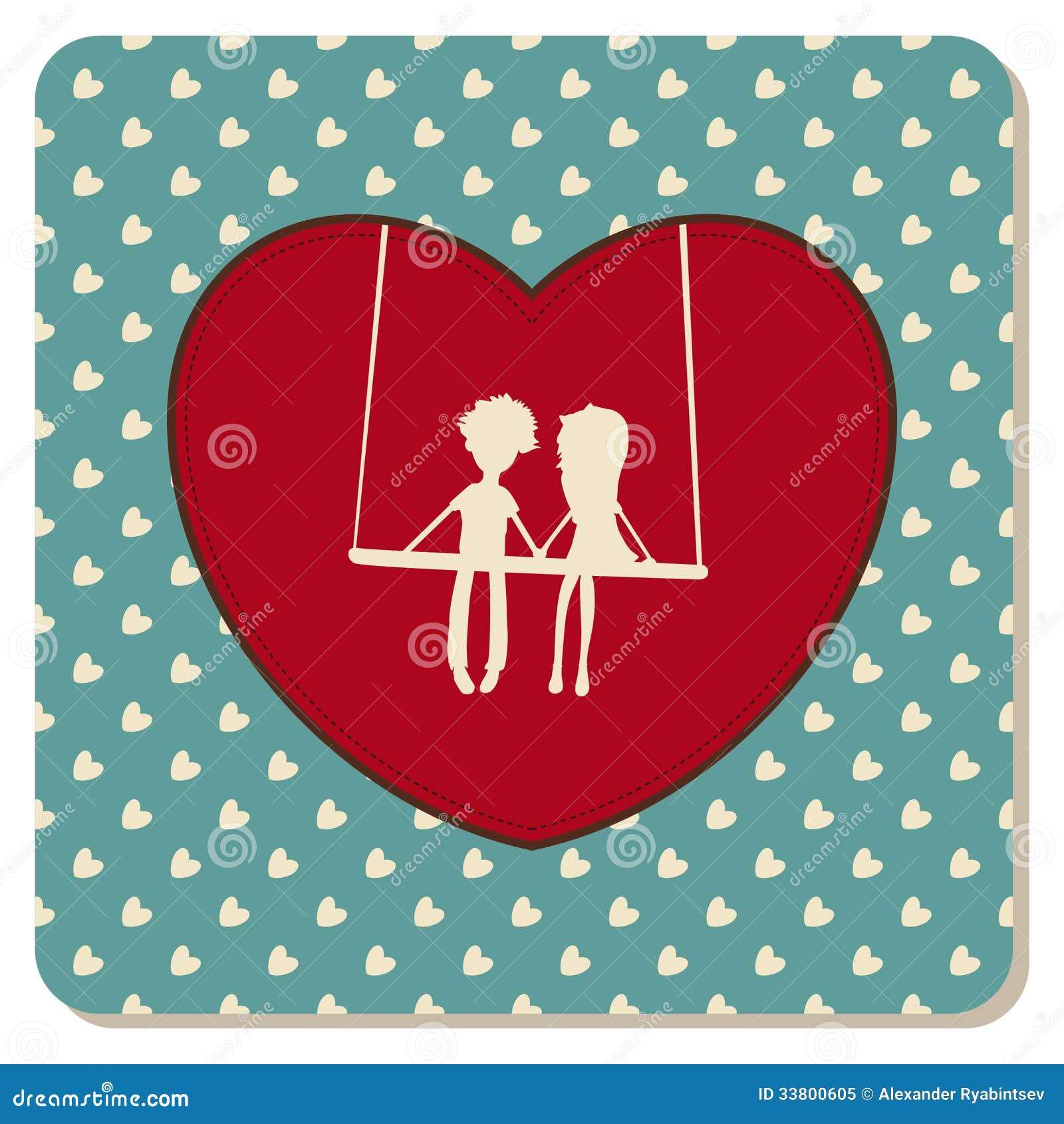 Beautiful Heart with Couple Inside Stock Illustration - Illustration of ...