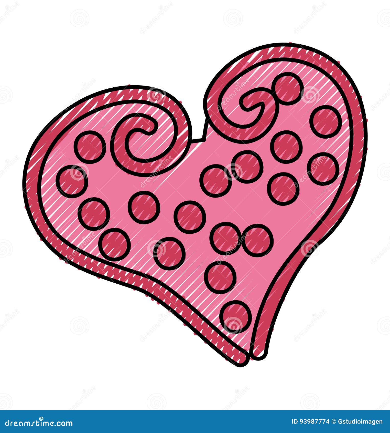 Beautiful Heart Dotted Drawing Icon Stock Vector - Illustration of ...