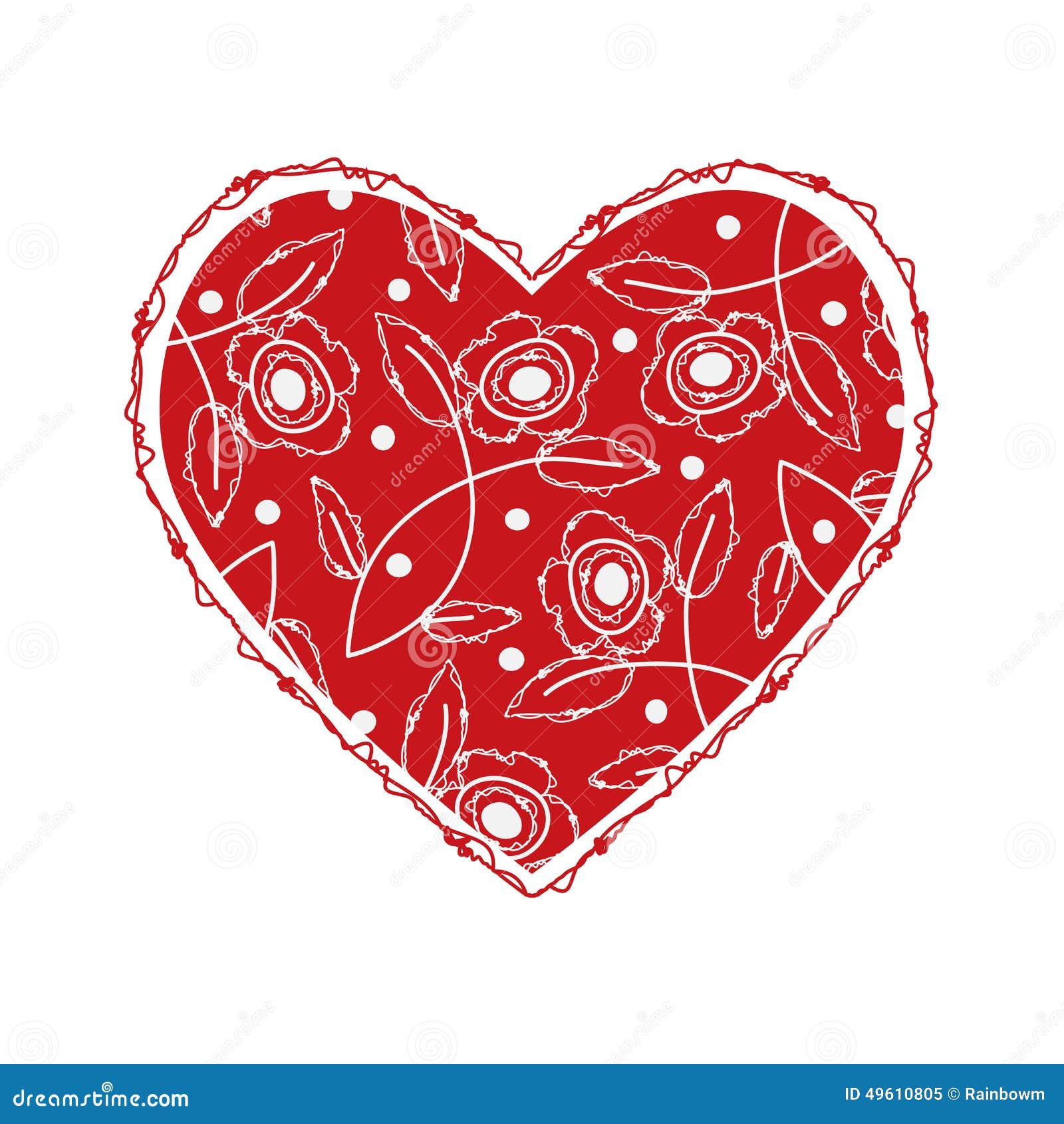 Beautiful Heart with Floral Design Stock Vector - Illustration of ...