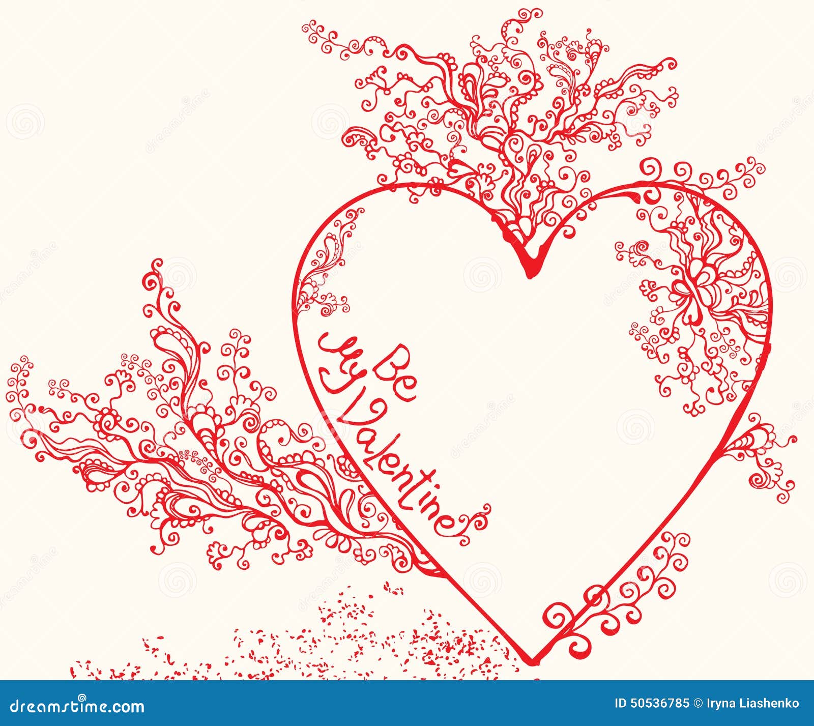Beautiful Heart. Hand Drawn. Stock Illustration - Illustration of ...