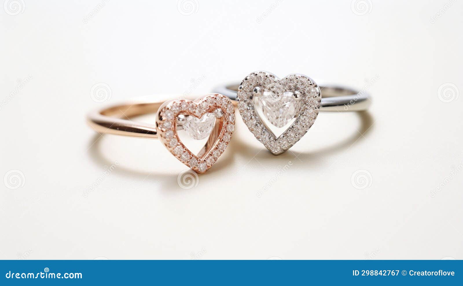 A Beautiful Heart Shaped Rings on White Background Stock Illustration ...