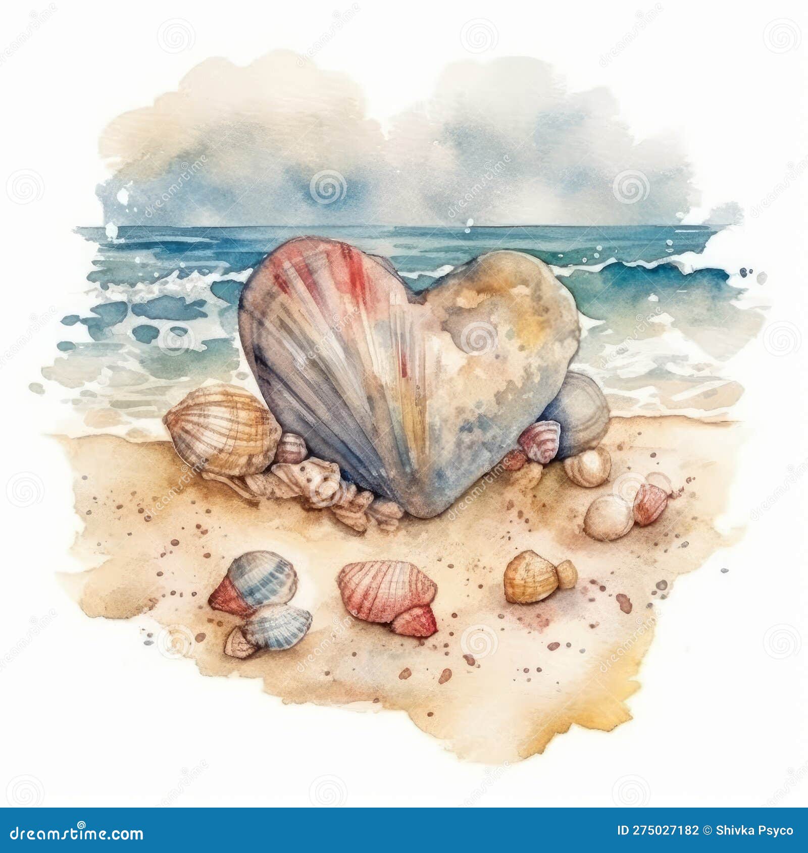 A Beautiful Heart Shaped Stone Hand Drawn Illustration Image Generative ...