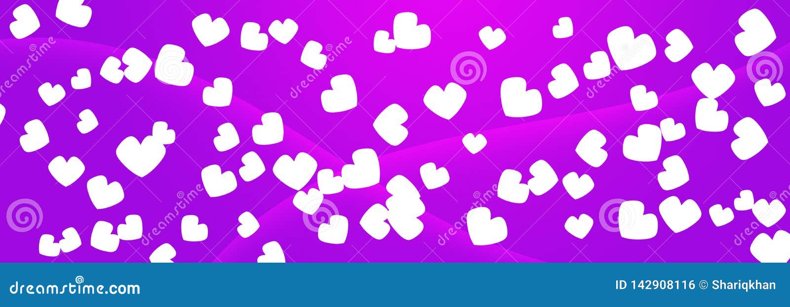 Beautiful Hearts Pattern Header Background Stock Illustration ...