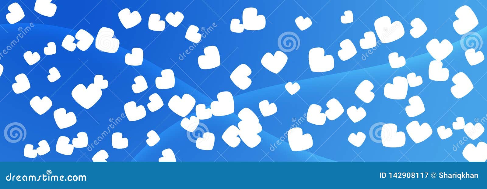 Beautiful Hearts Pattern Header Background Stock Illustration ...