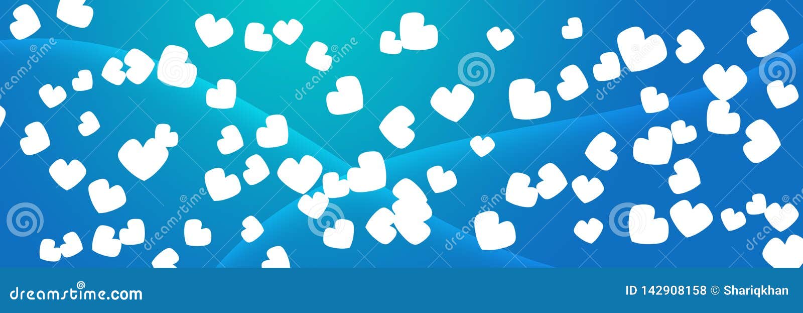 Beautiful Hearts Pattern Header Background Stock Illustration ...
