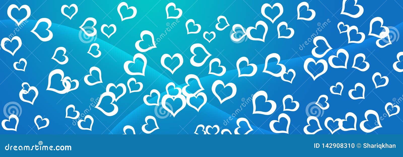 Beautiful Hearts Shape Pattern Header Background Stock Illustration ...