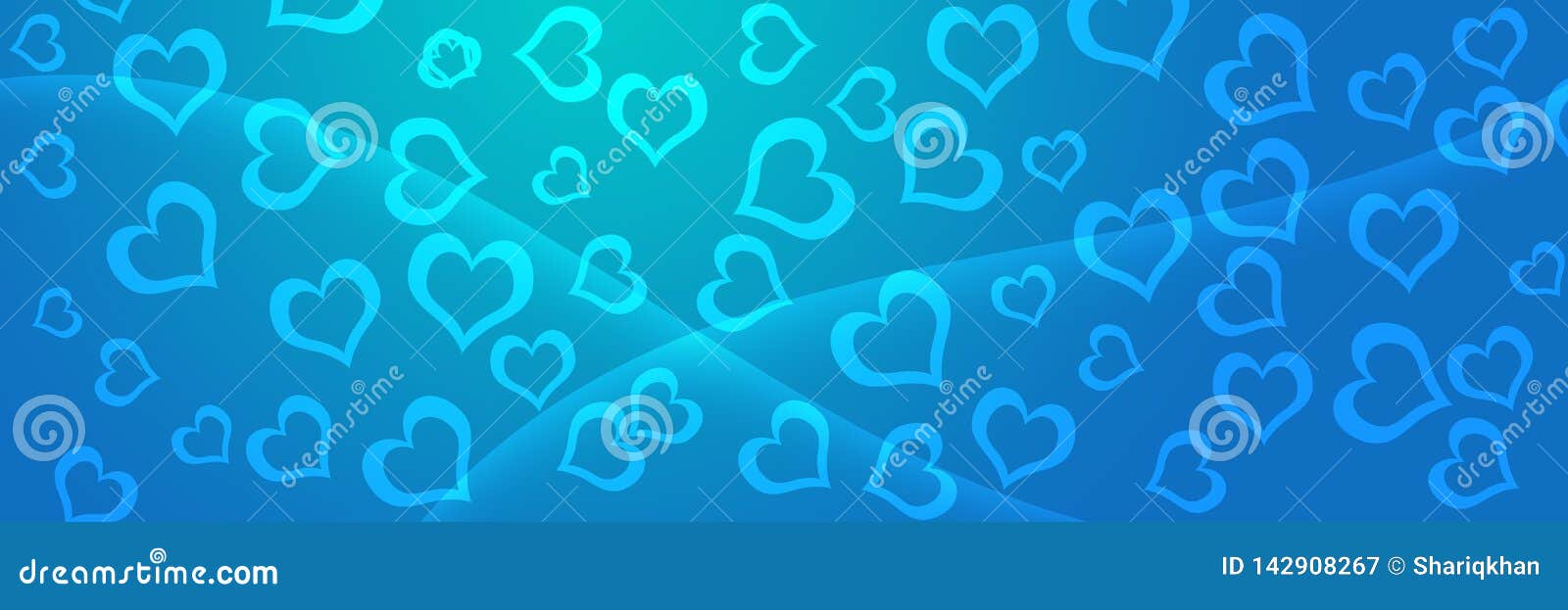 Beautiful Hearts Pattern Header Background Stock Illustration ...