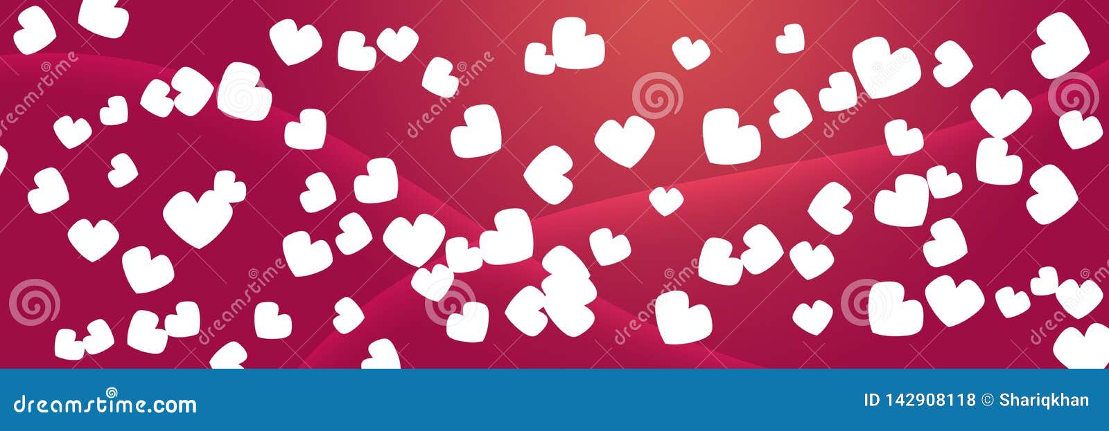 Beautiful Hearts Pattern Header Background Stock Illustration ...