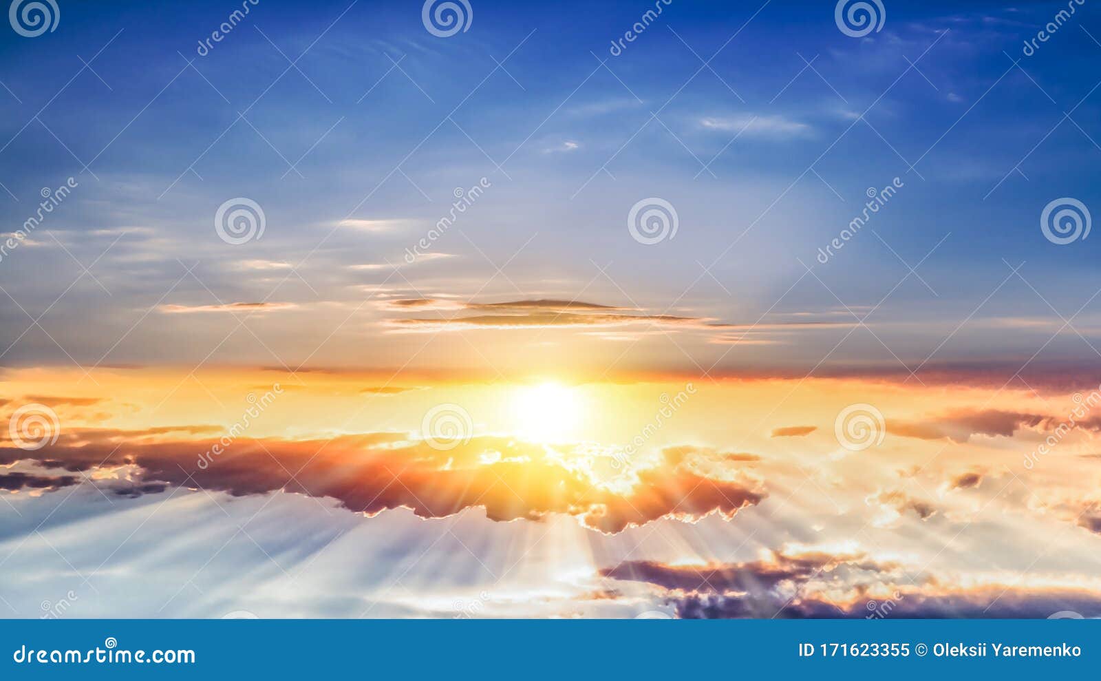 Beautiful Heavenly Landscape with the Sun in the Clouds . Stock Image ...