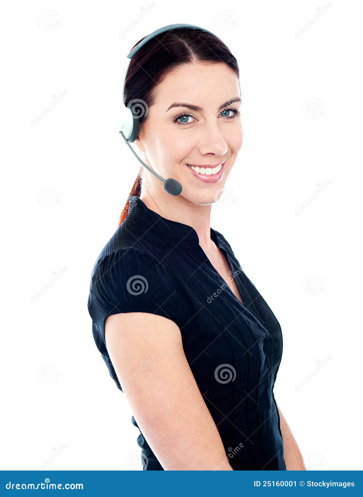Beautiful Help Desk Female Executive Stock Image - Image of customer ...