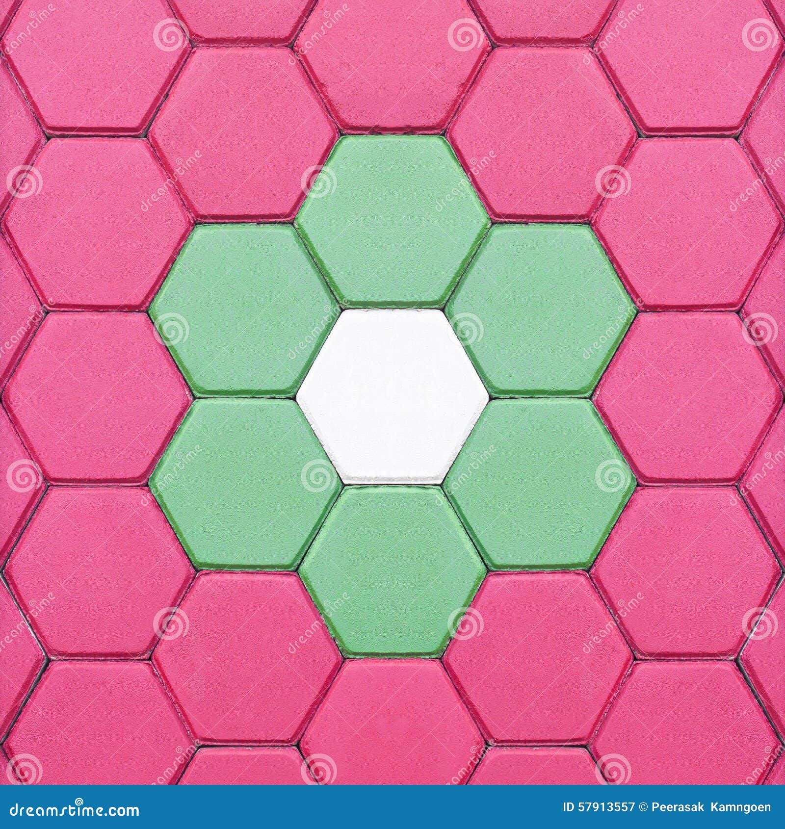 Beautiful Hexagonal Brick Flooring Background Pattern in the Park Stock ...