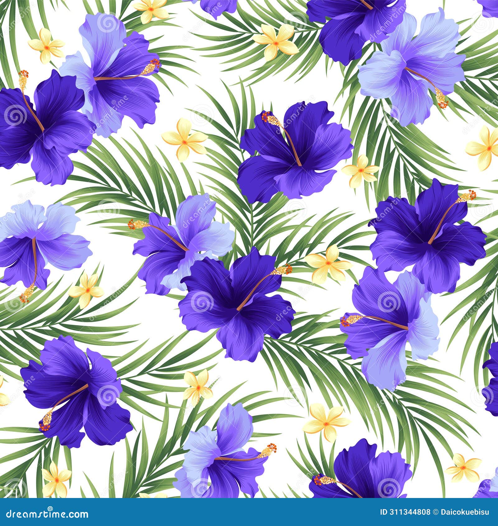 Beautiful Hibiscus Pattern Perfect for Textiles, Stock Vector ...