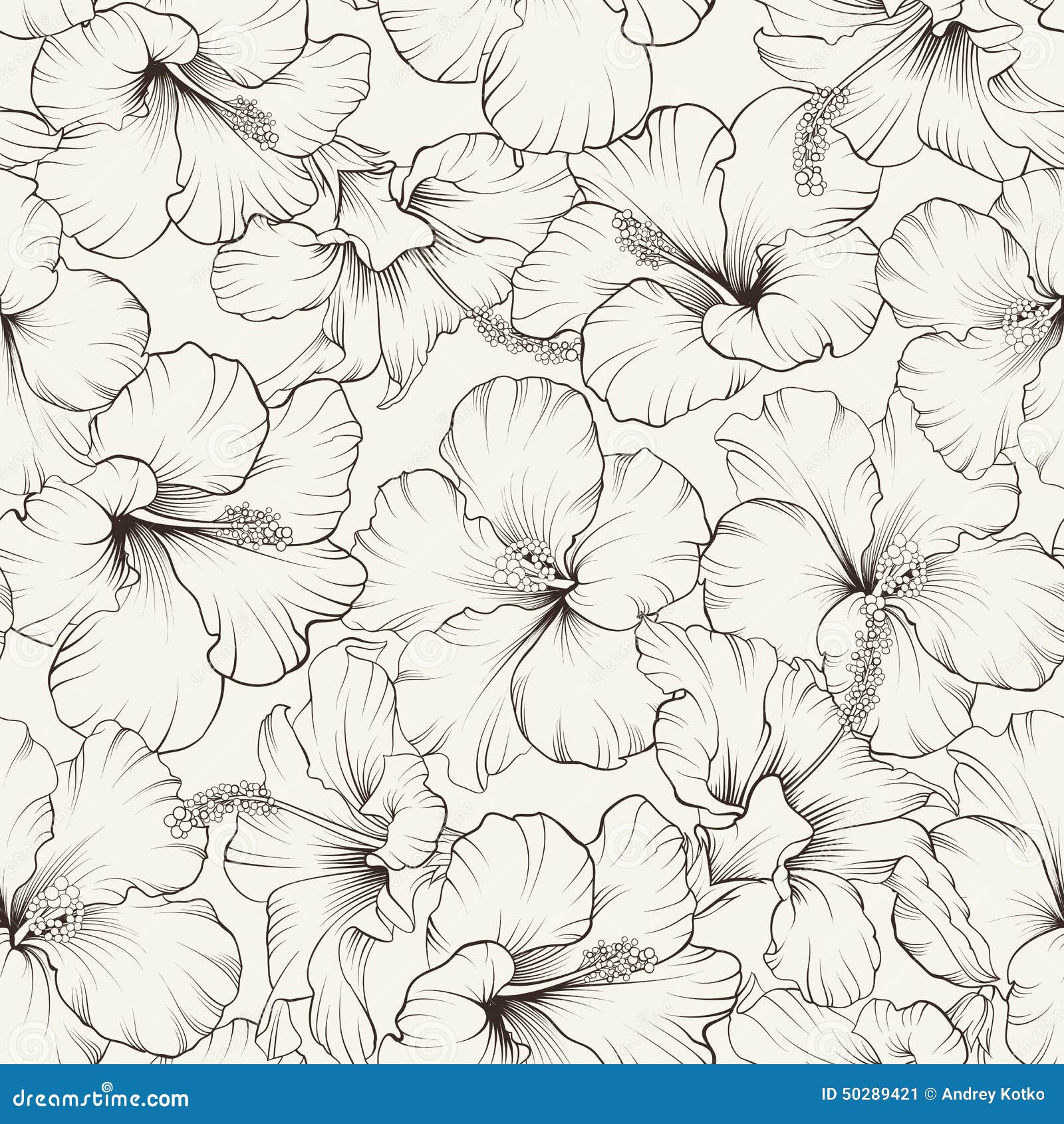 Beautiful hibiscus pattern stock vector. Illustration of gorgeous ...