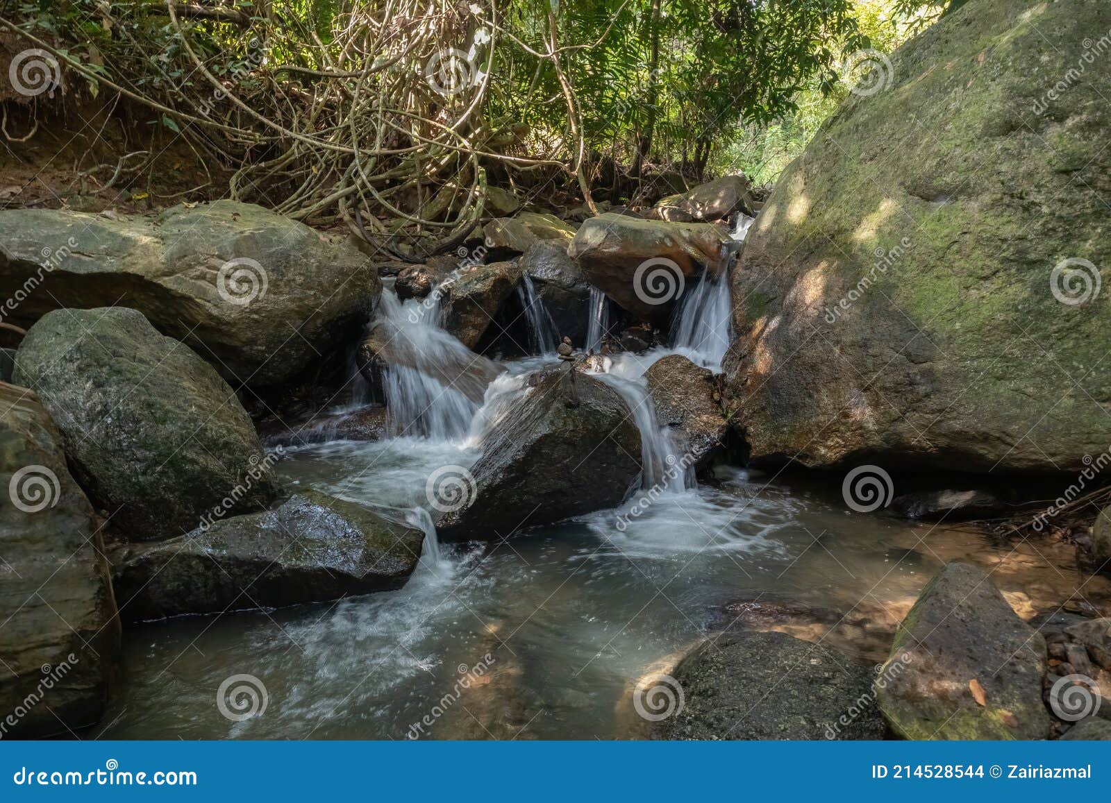 Beautiful Hidden Waterfall in the Forest Stock Photo - Image of ...