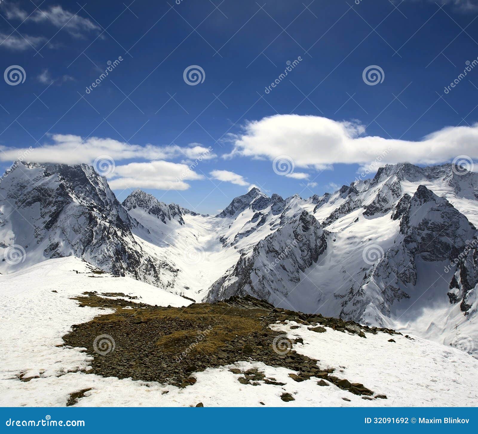 Beautiful High Mountains of Caucasus Stock Photo - Image of snow ...