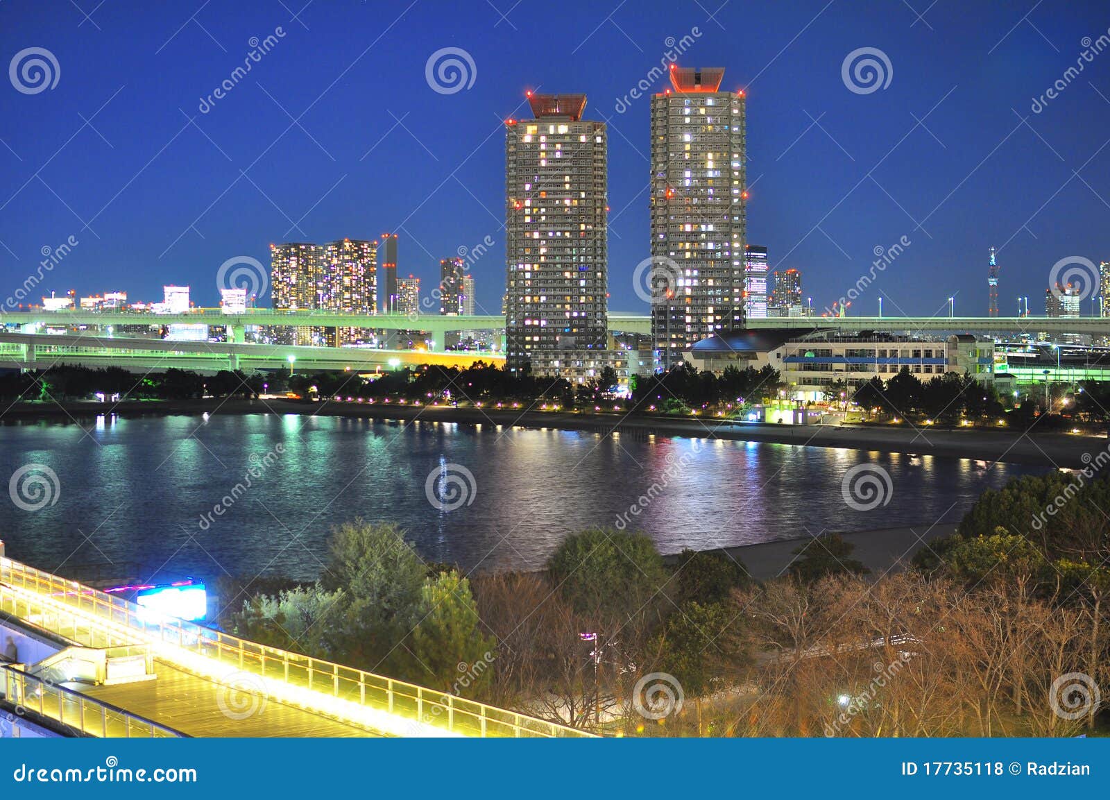 Beautiful High Rise Building Reflection Stock Photo - Image of lights ...