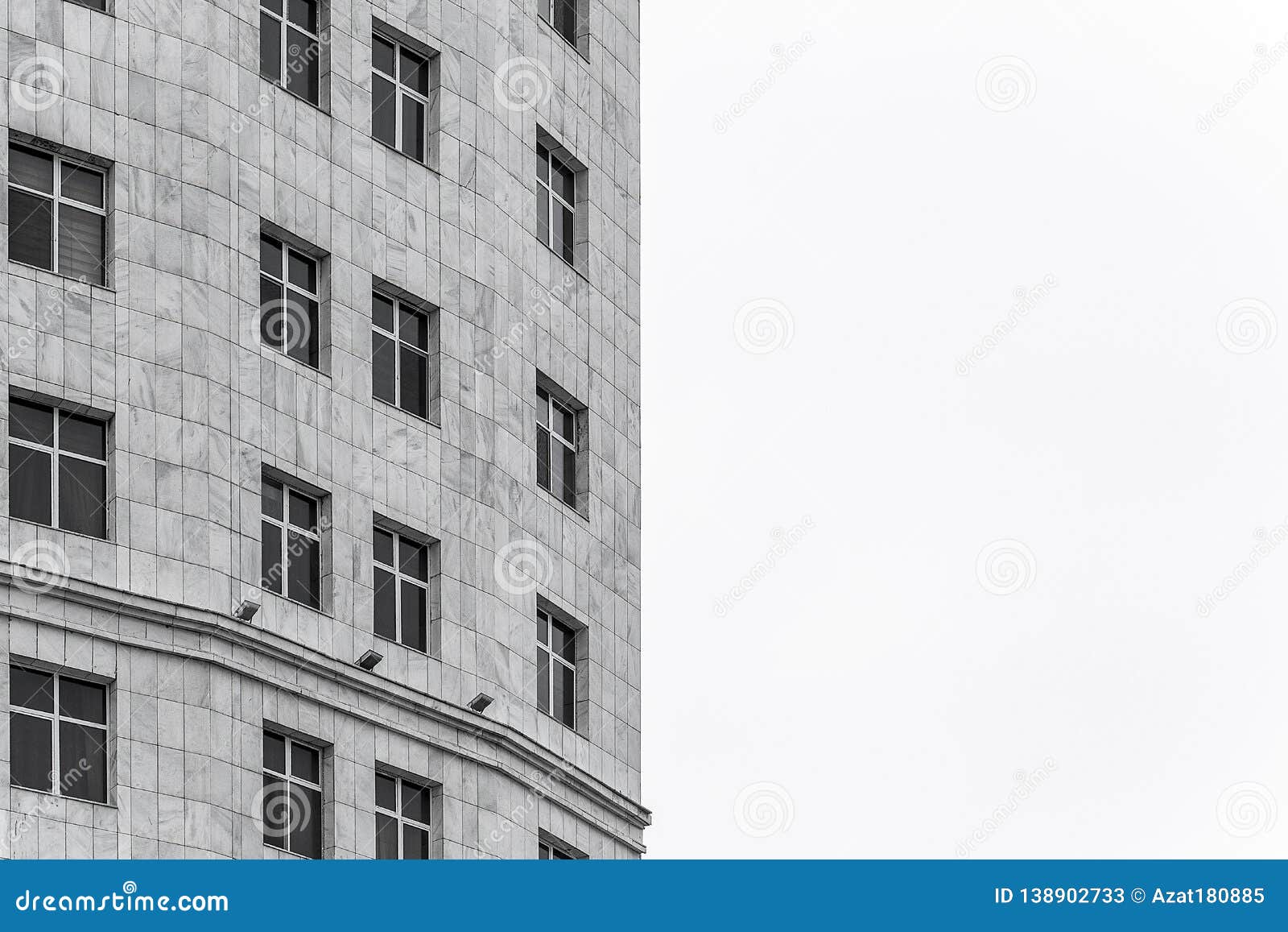 Beautiful High-rise Monumental Building Covered with Marble. Stock ...