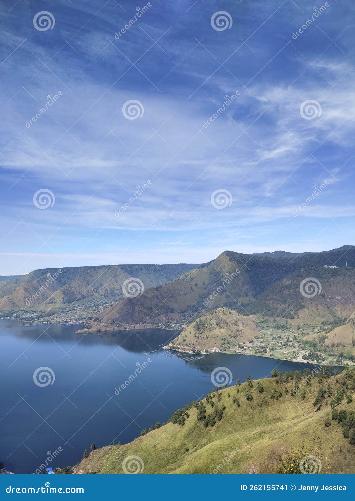 Beautiful Hills Surround the Lake Stock Image - Image of area, lined ...