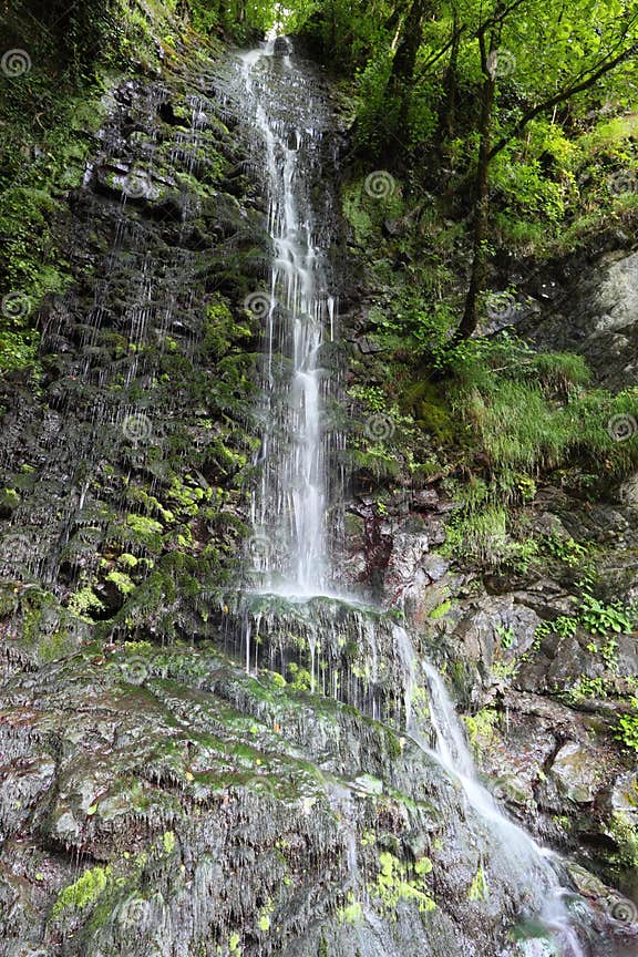Beautiful Hilly Waterfall. Splashes of Water Stock Image - Image of ...