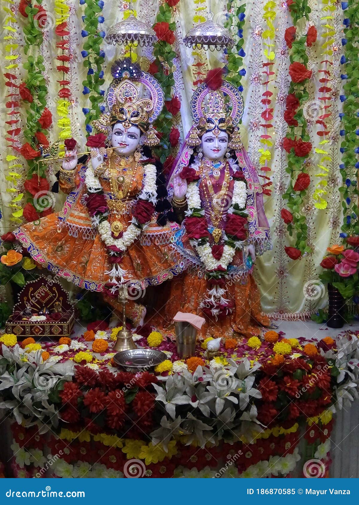 Beautiful Hindu Gods Radhe Krishna Stock Image - Image of shrine ...
