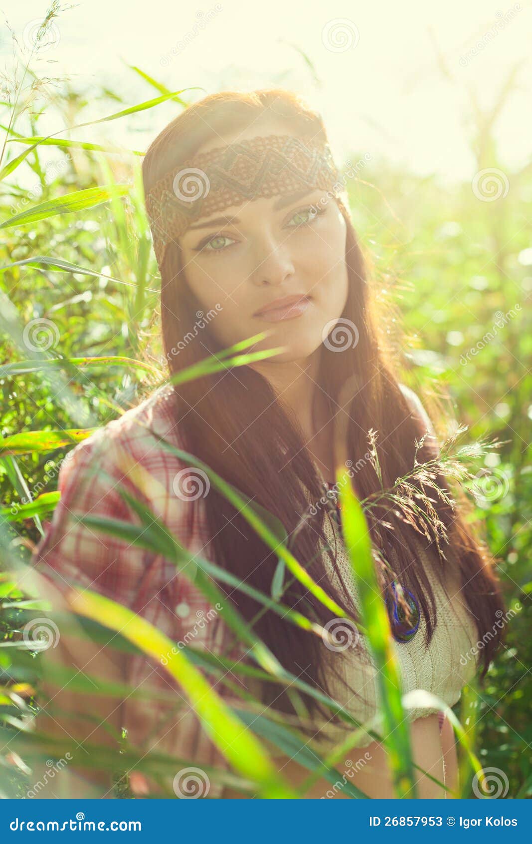 Beautiful hippie girl stock image. Image of freedom, female - 26857953