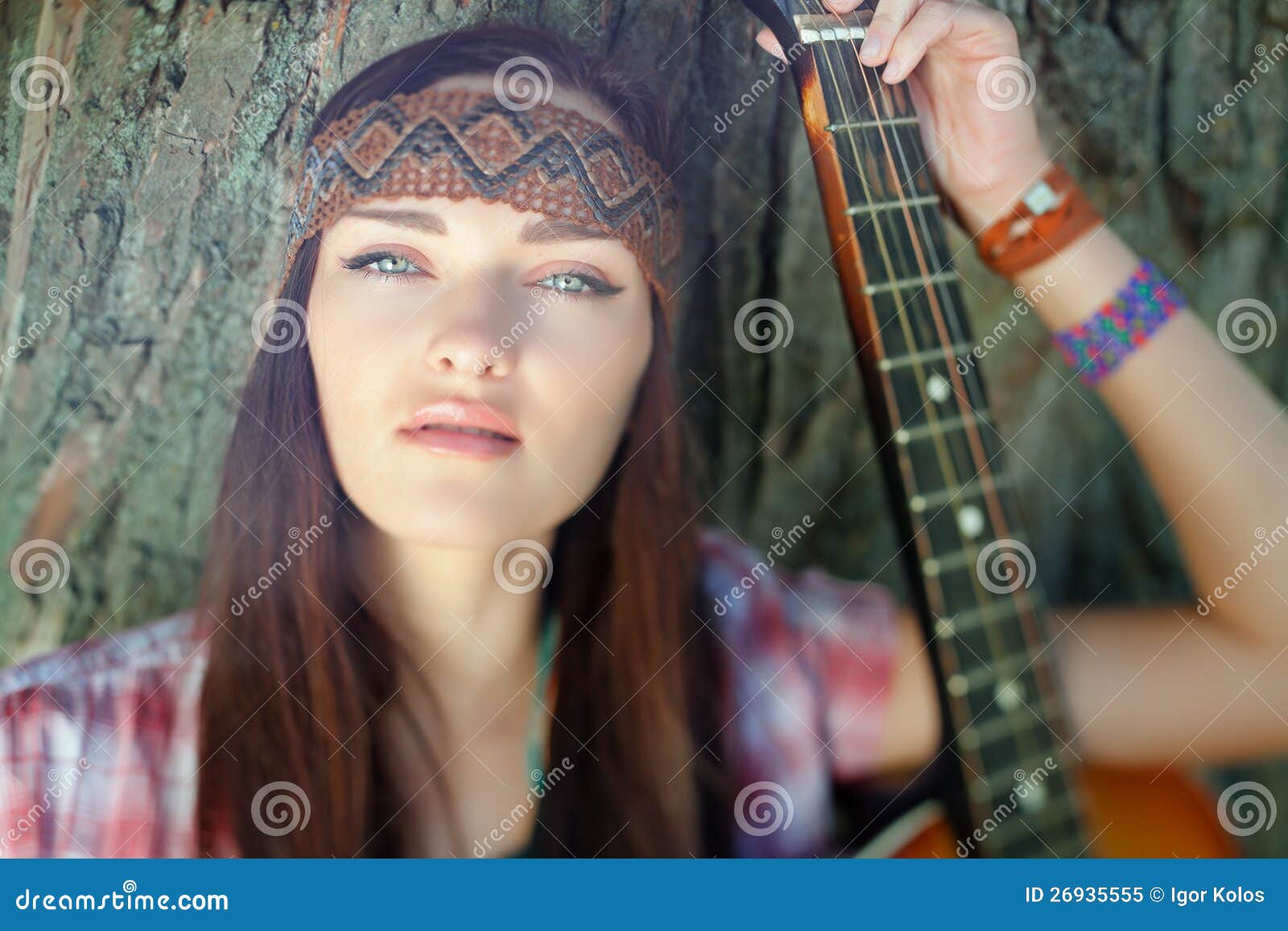 Beautiful hippie girl stock image. Image of cheerful - 26935555