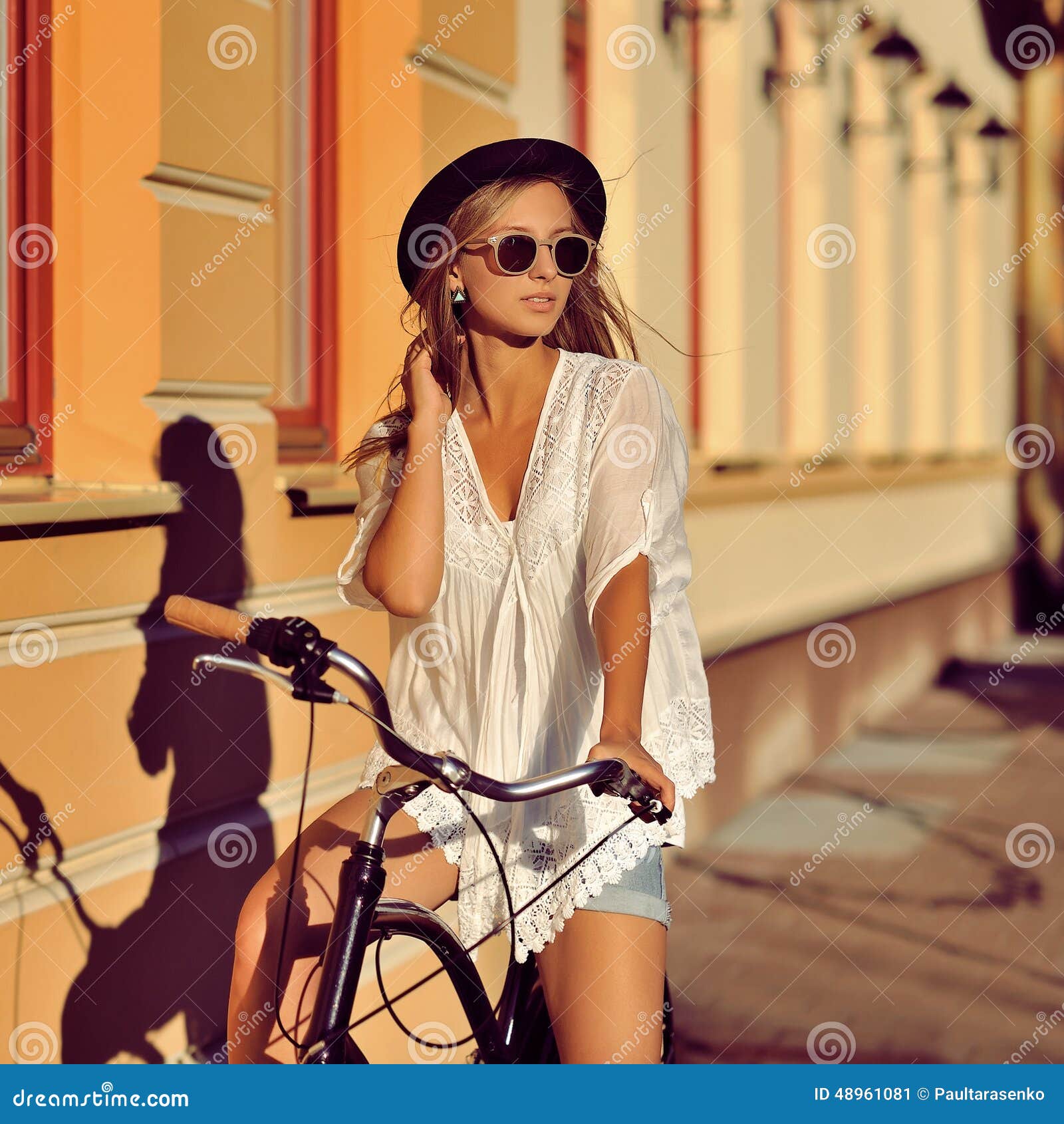 Beautiful Hipster Girl on a Bicycle Stock Image - Image of spring ... Beautiful Hipster Girl on a Bicycle Stock Image - Image of spring ...