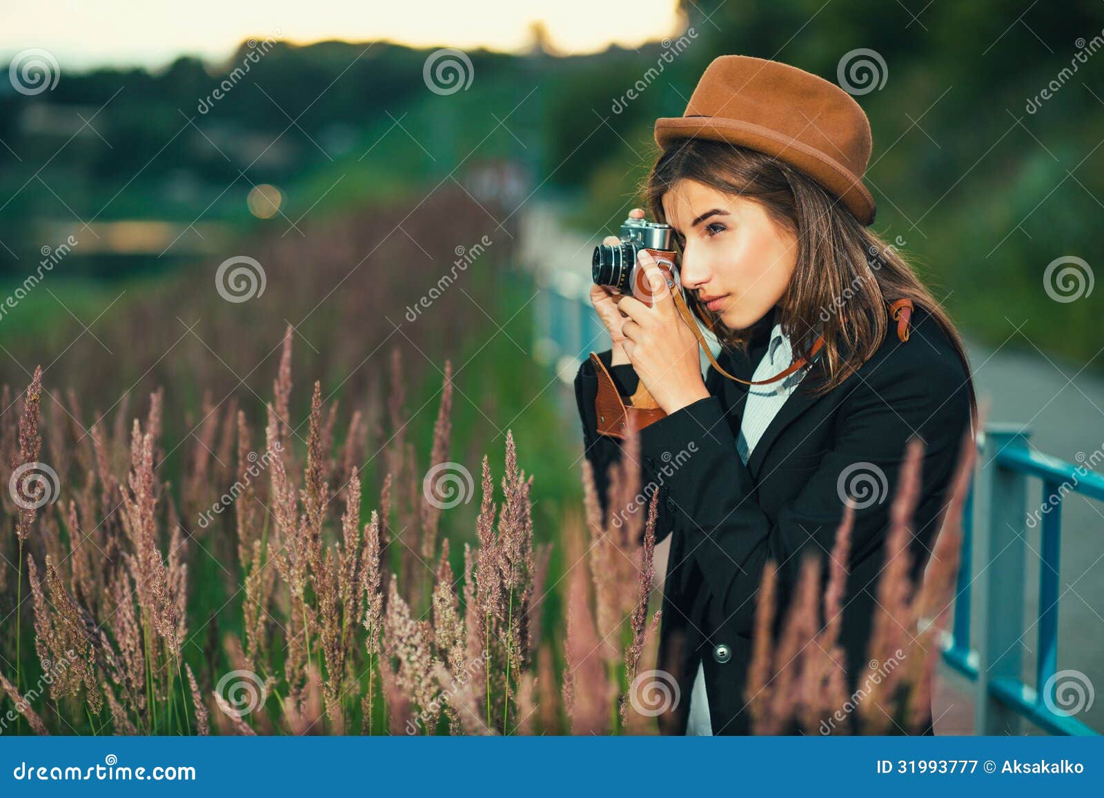 Beautiful Hipster Girl Shooting Stock Image - Image of nice, female ...