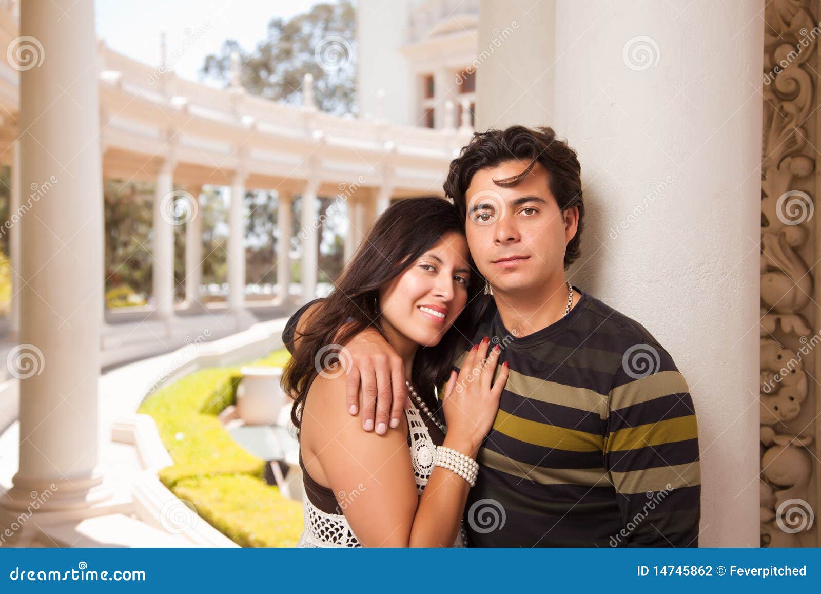 Beautiful Hispanic Couple Portrait Outdoors Stock Photo - Image of ...