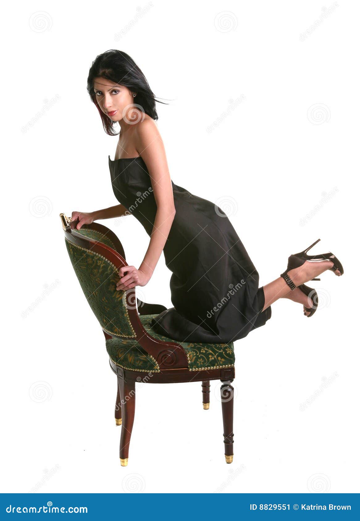 Beautiful Hispanic Model Posing on a Chair Stock Image - Image of ...