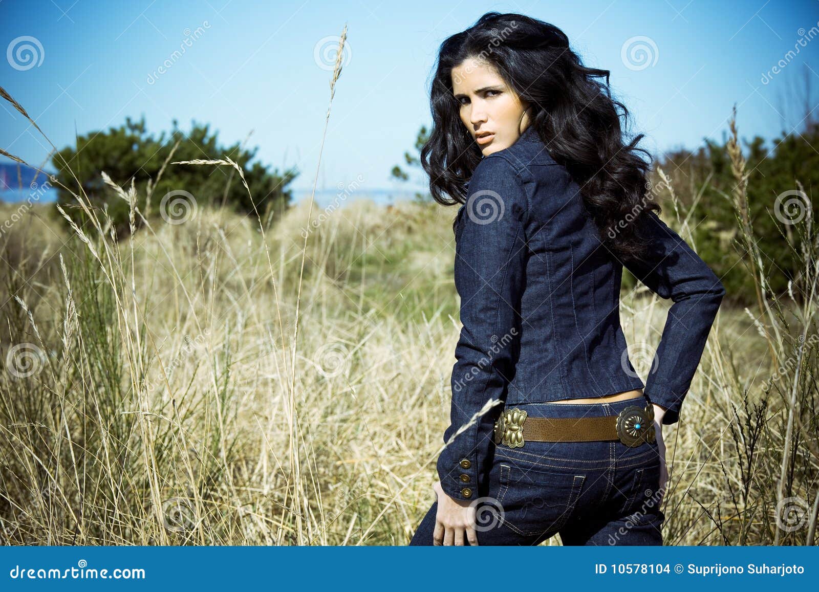 Beautiful hispanic woman stock photo. Image of jeans - 10578104