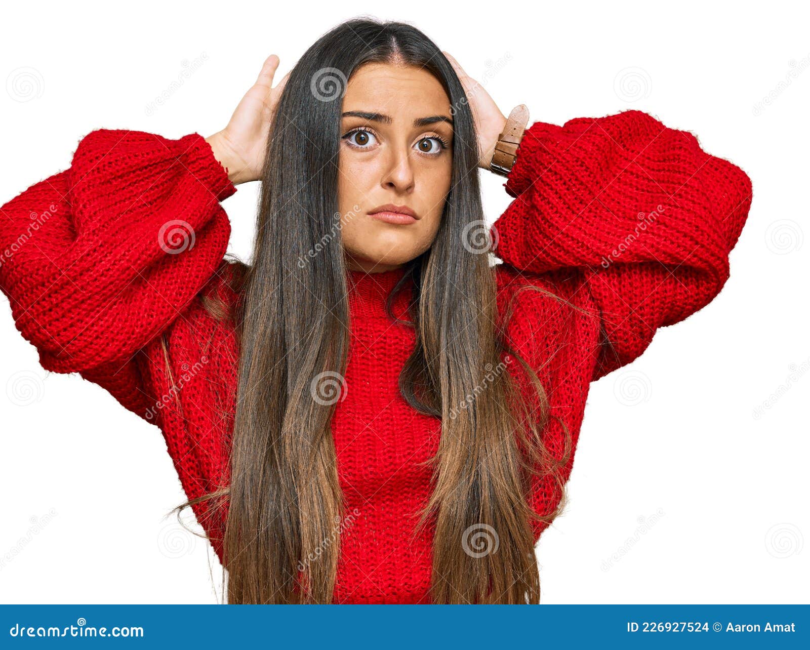 Beautiful Hispanic Woman Wearing Casual Clothes Doing Bunny Ears