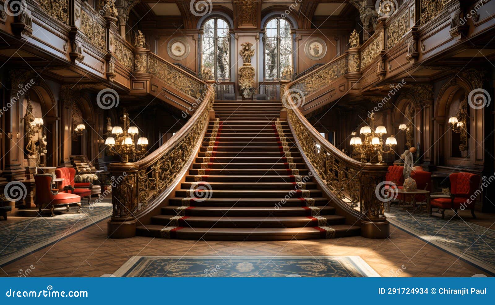Beautiful Historic Building Inside Staircase Stock Photo - Image of ...