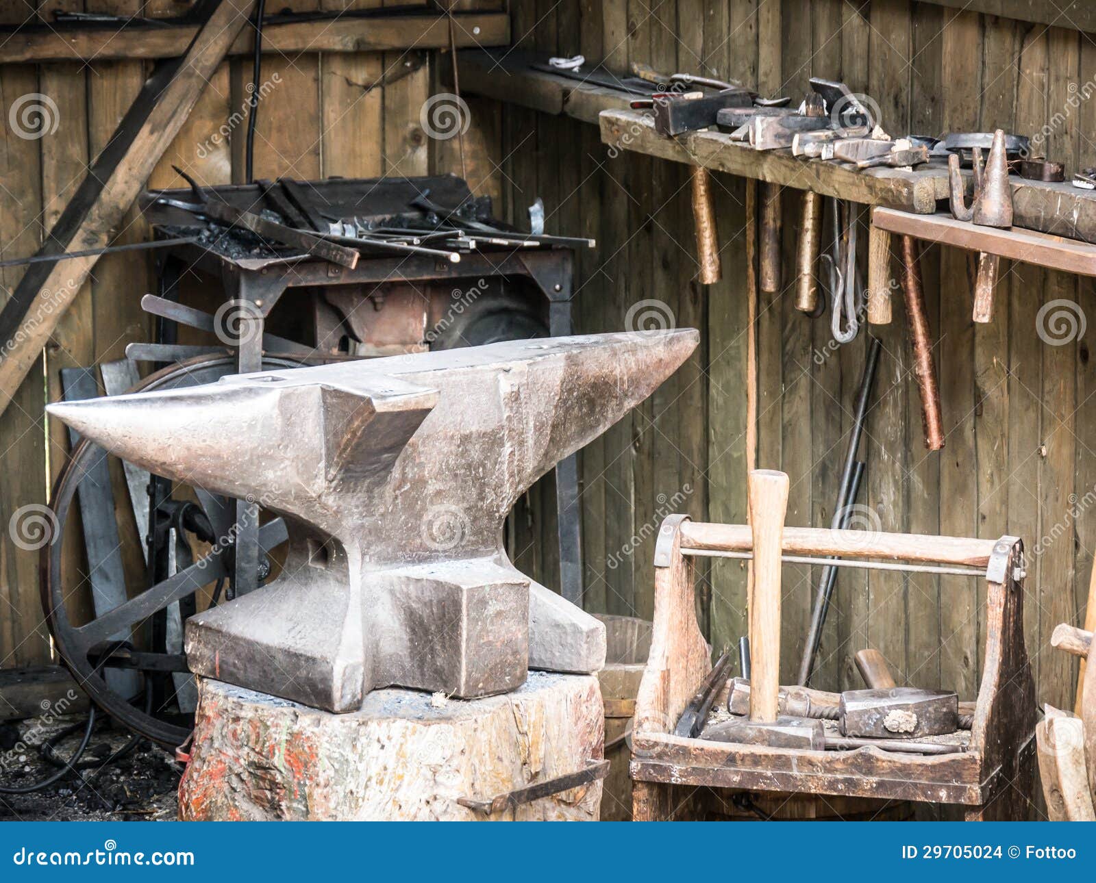Old workshop stock photo. Image of hammer, clamp, planer - 29705024