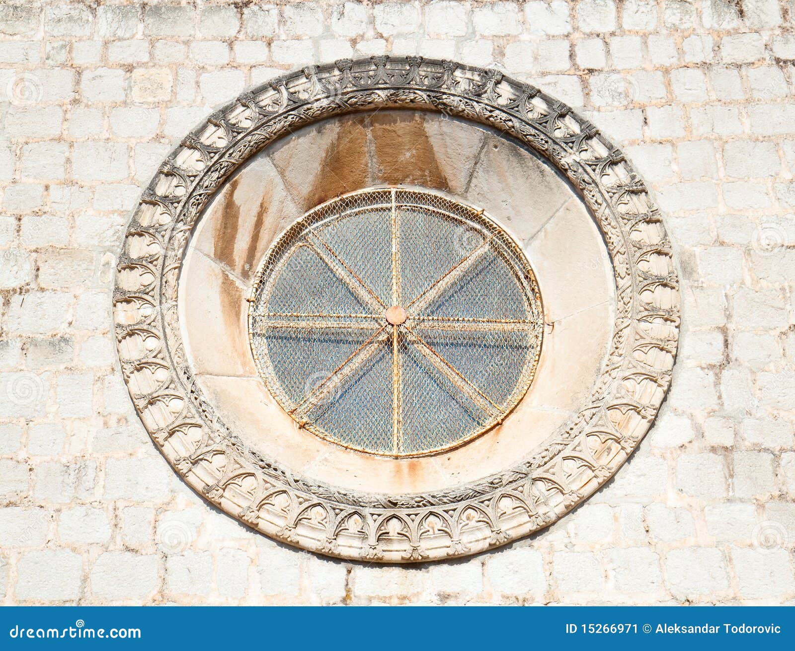 Beautiful Historical Window in Mediterranean Style Stock Image - Image ...