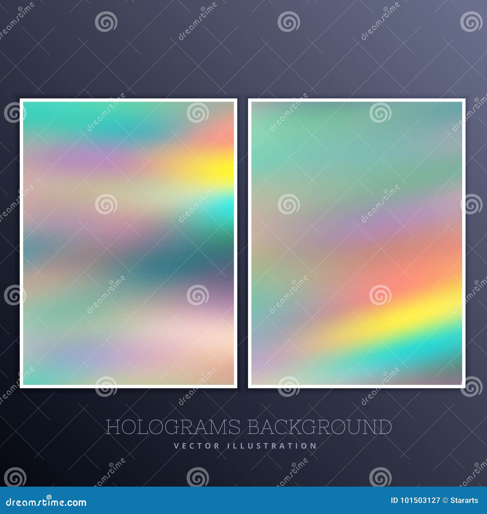 Beautiful Hologram Background Set Stock Vector - Illustration of modern ...