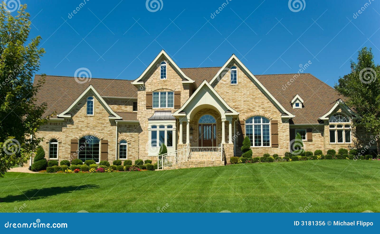 Beautiful Home stock photo. Image of grass, bricks, home - 3181356