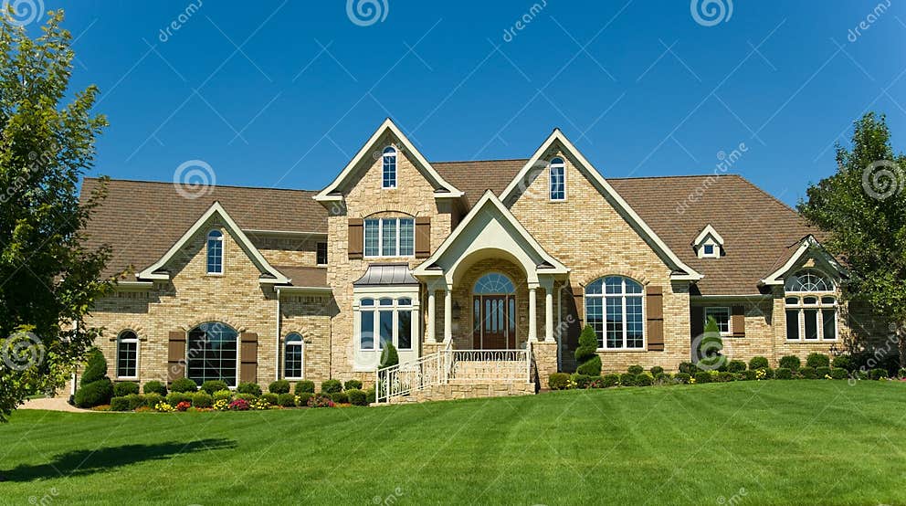 Beautiful Home stock photo. Image of grass, bricks, home - 3181356