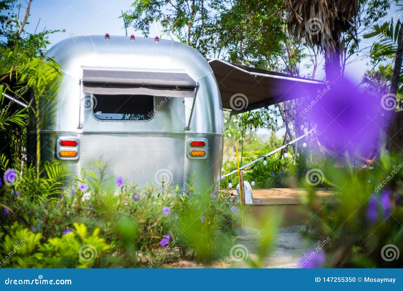 Beautiful Home Car Camping Site Stock Photo - Image of park, flower ...
