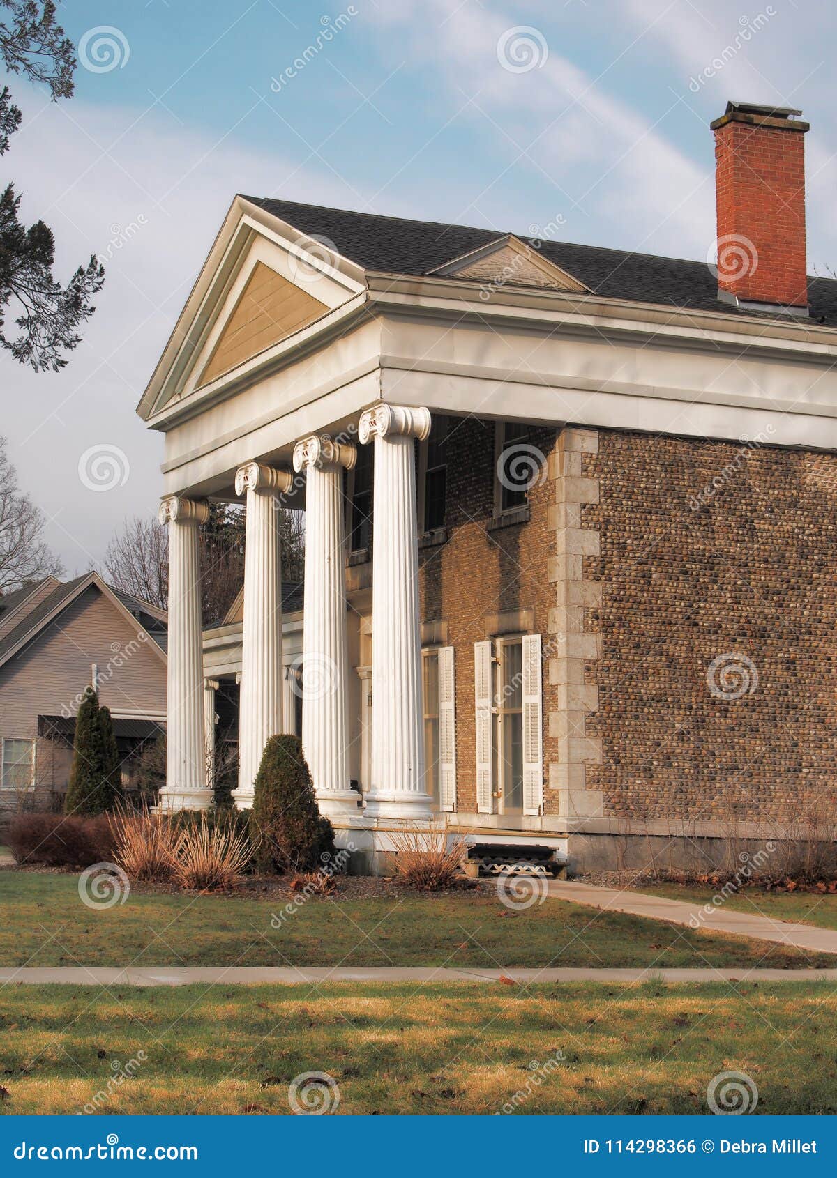 Beautiful Home with Pillars, Vertical Stock Photo - Image of classic ...