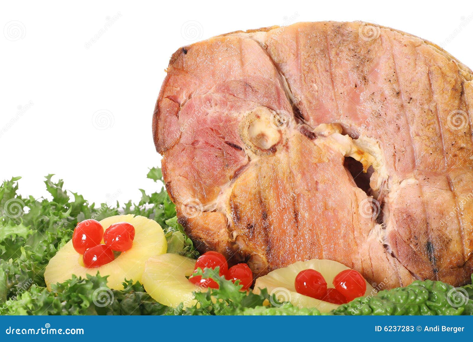 Beautiful Honey Baked Ham with Pineapple Stock Image - Image of food ...
