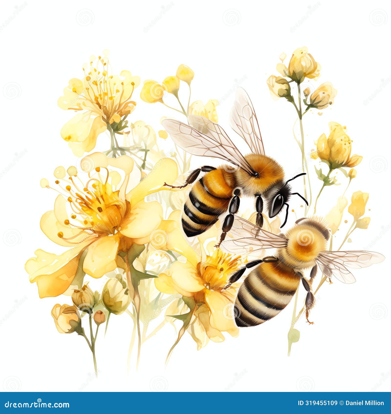 Beautiful Honey Bee Clipart Illustration Stock Illustration ...