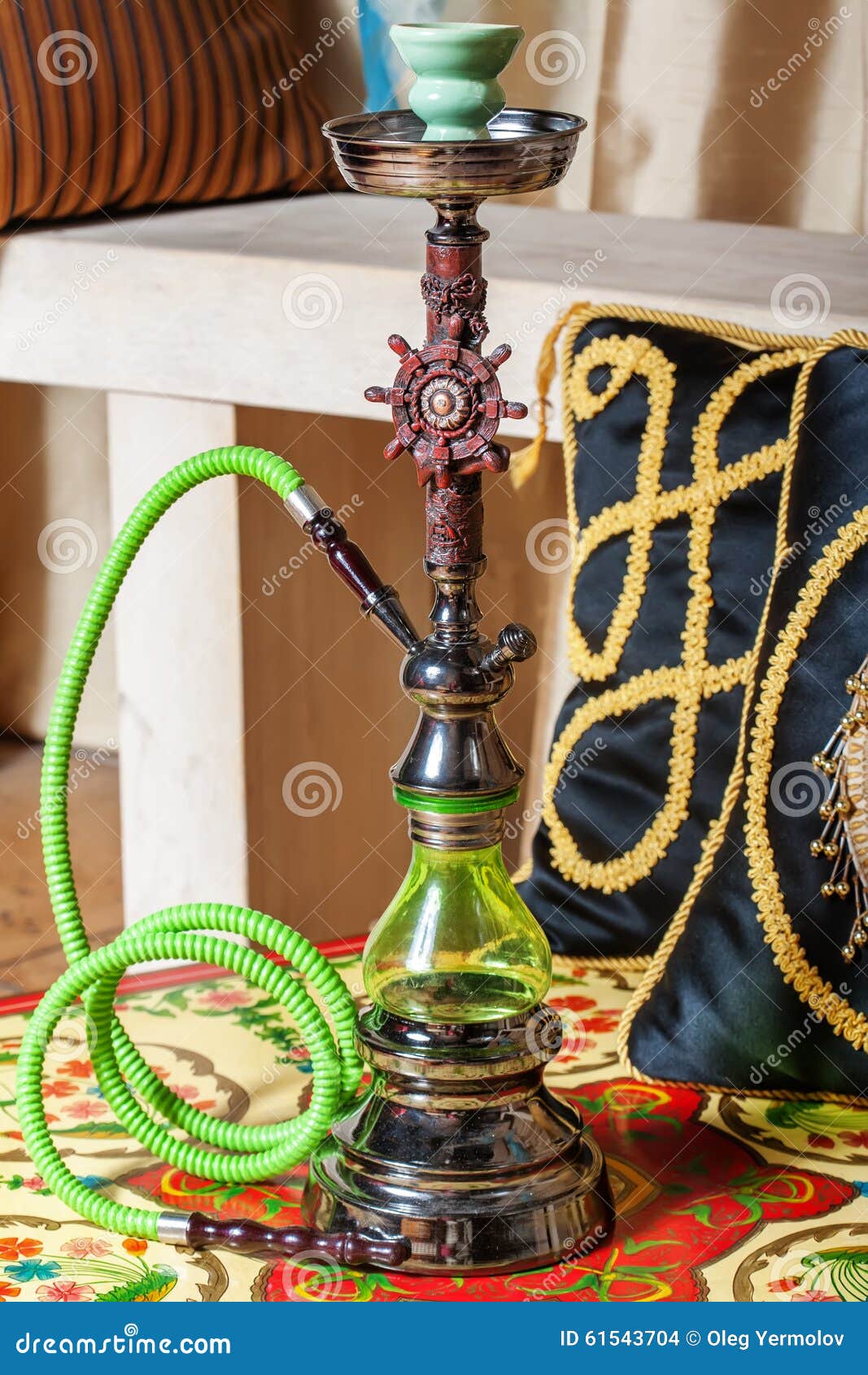Beautiful Hookah Standing on a Table in the Eastern Interior Stock ...