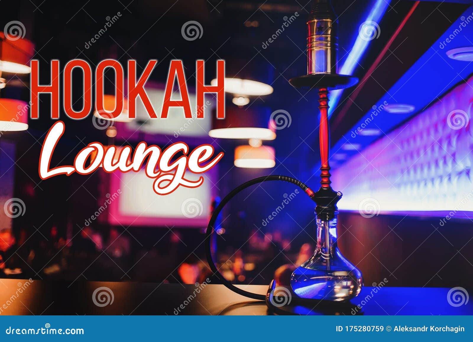 Beautiful Hookah on the Table in the Interior of the Restaurant Stock ...