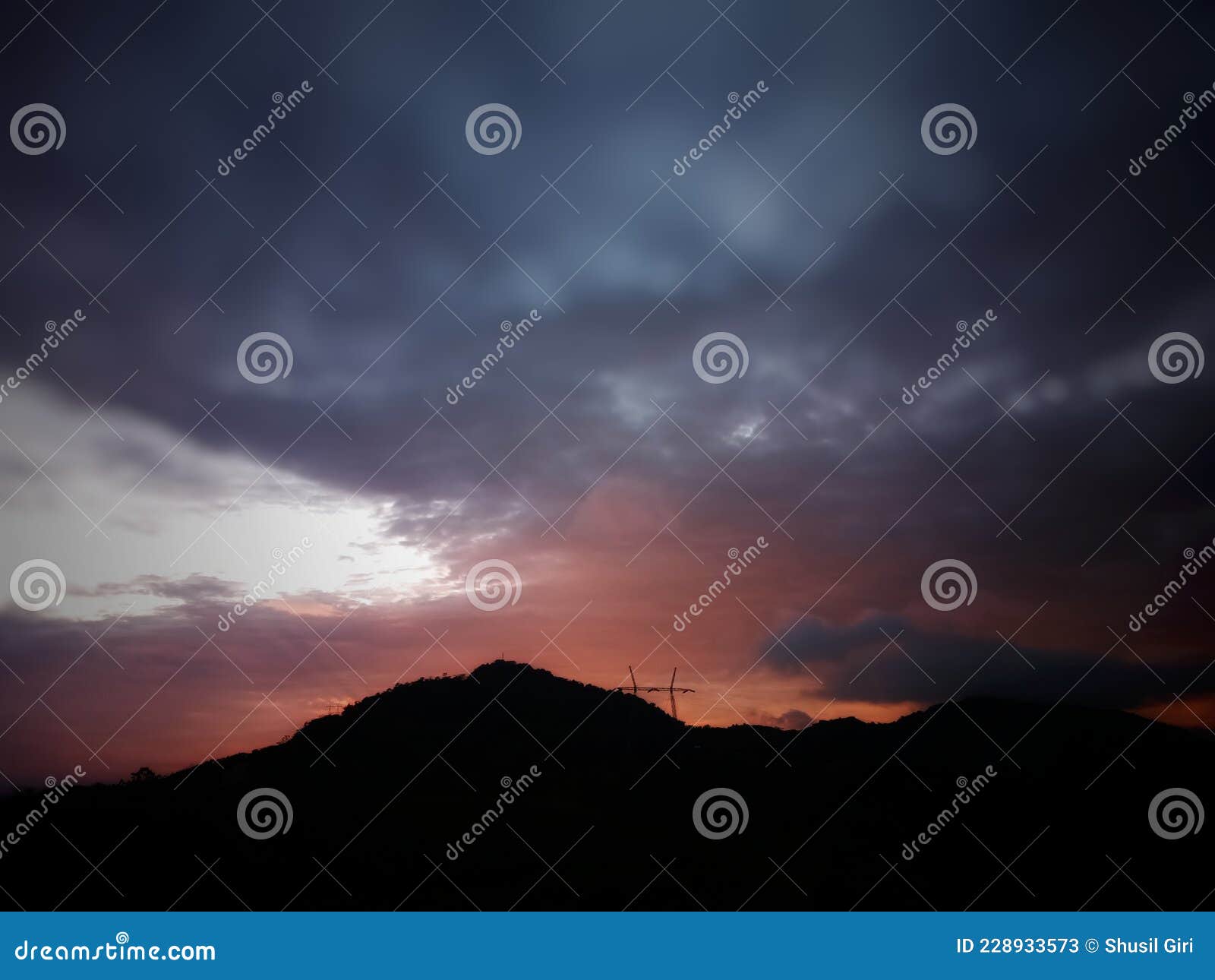 Beautiful Horizon at Dusk with Colourful Sky Beautiful Scenario Stock ...